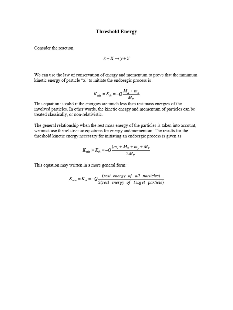Threshold Energy | PDF