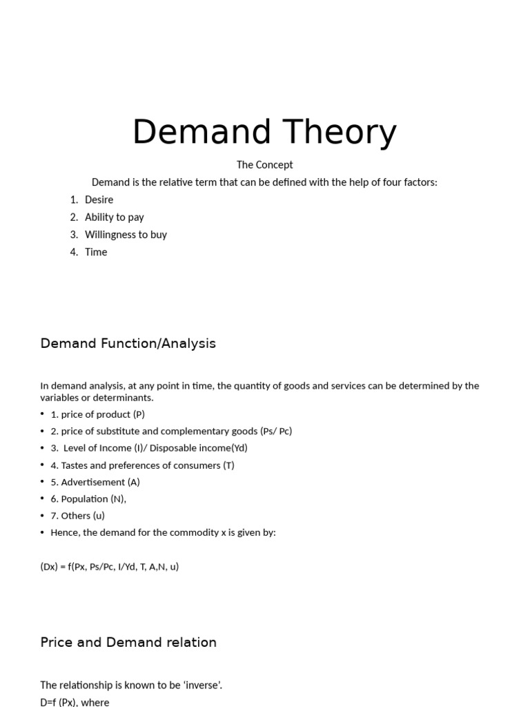 Demand Theory and Consumer Behaviour-Unit 2 | PDF | Demand | Elasticity ...