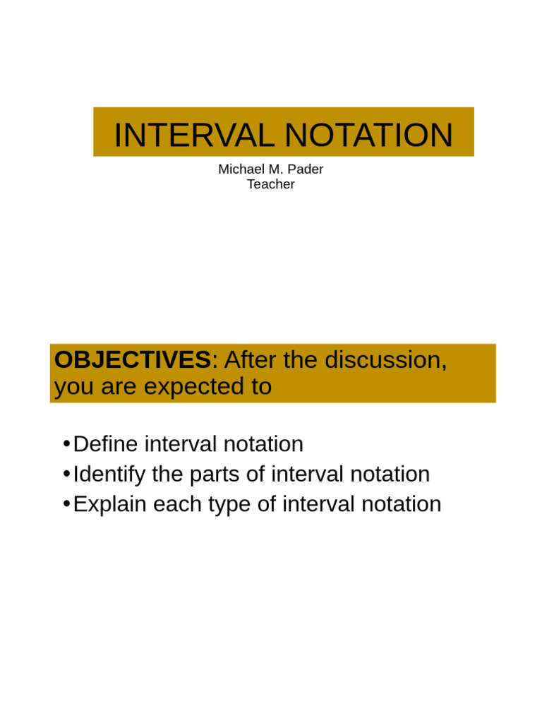 Interval Notation | PDF
