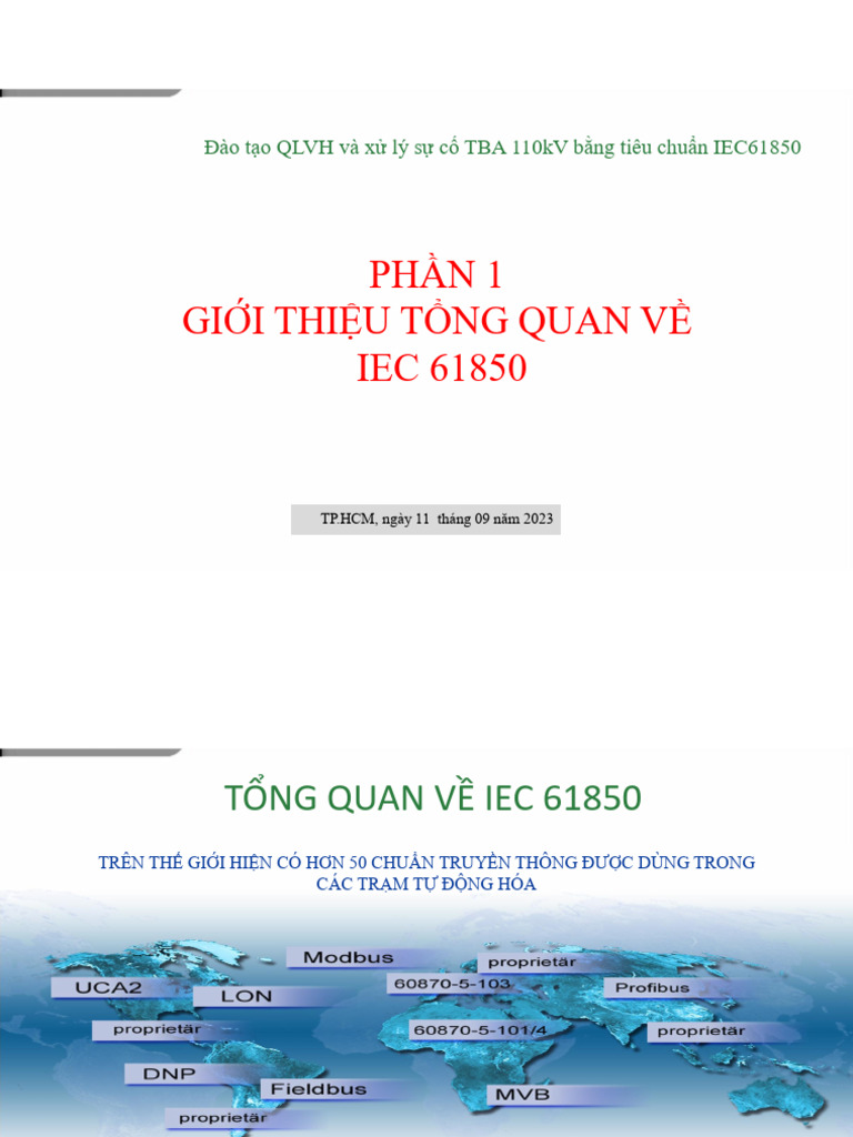 Giao Trinh Đào Tạo Qlvh Và Xử Lý Sự Cố Tba 110kv Bằng Tiêu Chuẩn Iec61850 - 2023 | PDF