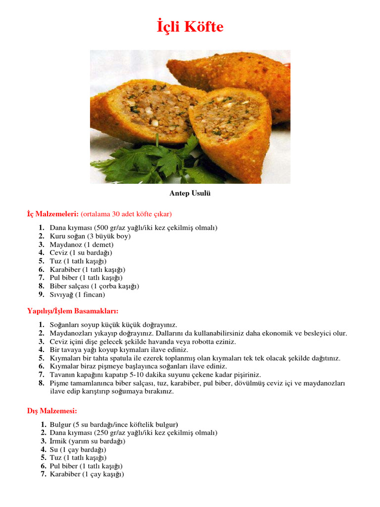 Icli Kofte | PDF