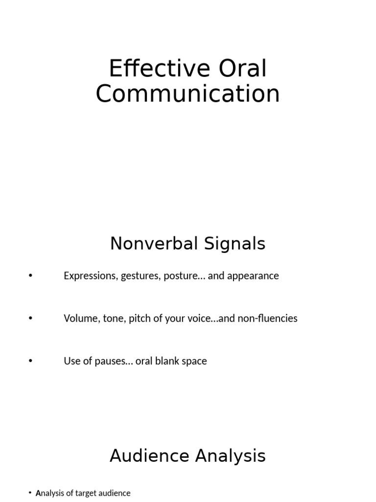 Effective Oral Communication | PDF