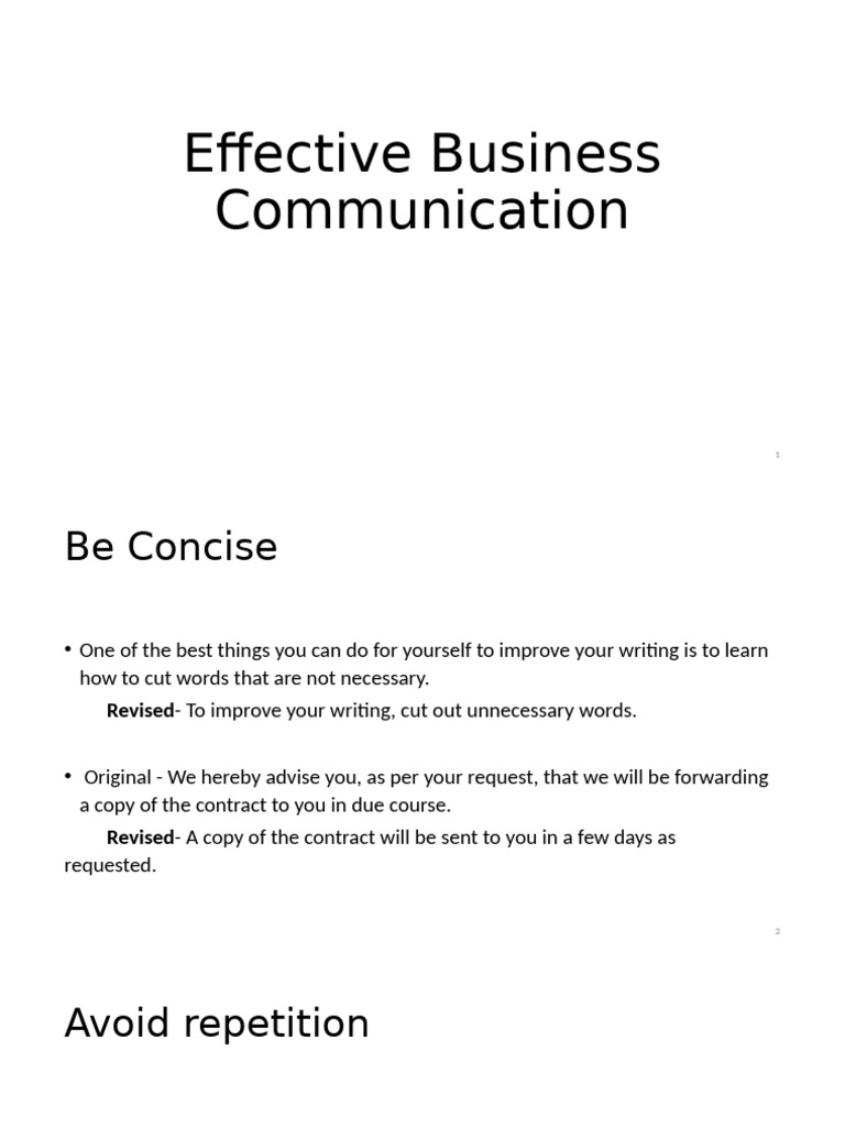 Effective Business Communication | PDF