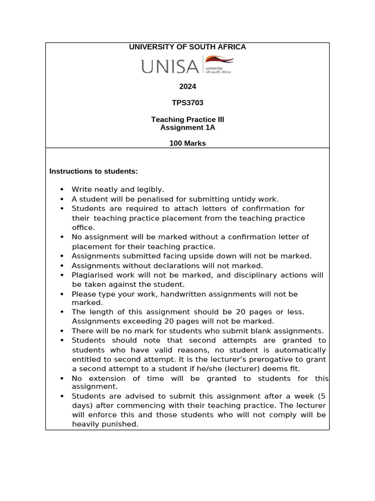 TPS3703 Assignment 1a 2024 | PDF | Thesis | Art