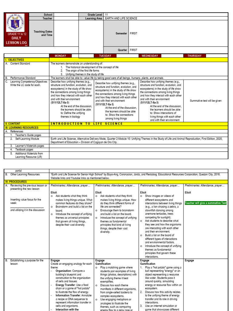 DLL Earth&LifeScience Q2 W2 | PDF
