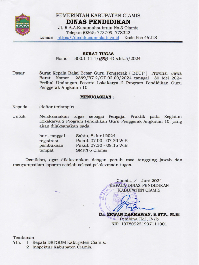 Surat Tugas PP Loka 2 PGP A10 | PDF