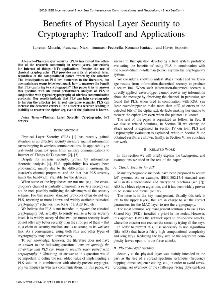 Benefits of Physical Layer Security To Cryptography Tradeoff and ...