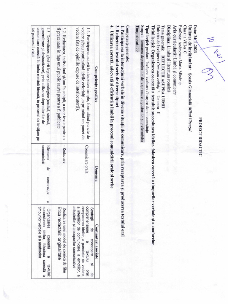 Proiect Didactic | PDF