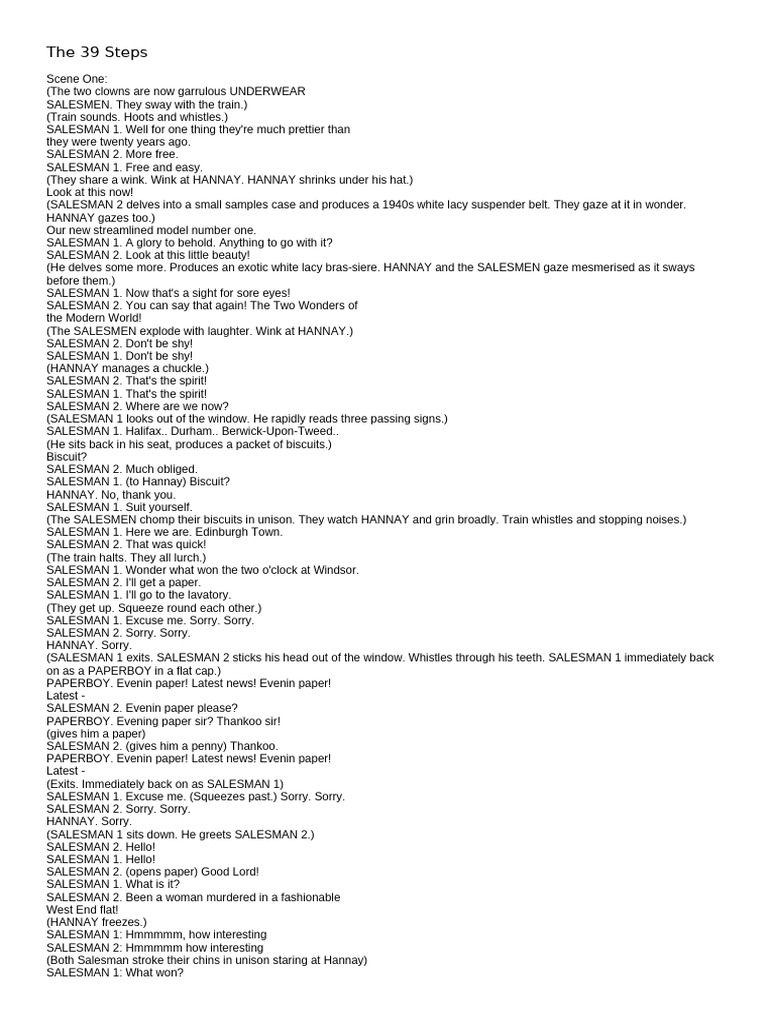 39 Steps Train Sequence | PDF