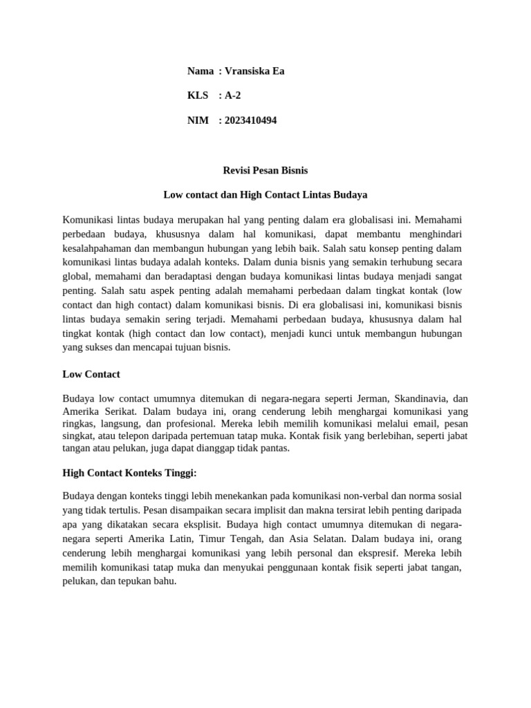 Revisi Pesan Bisnis | PDF