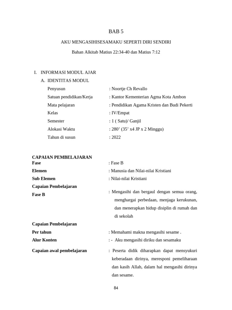 Bab 5 Kls 4 Modul Ajar Oll | PDF