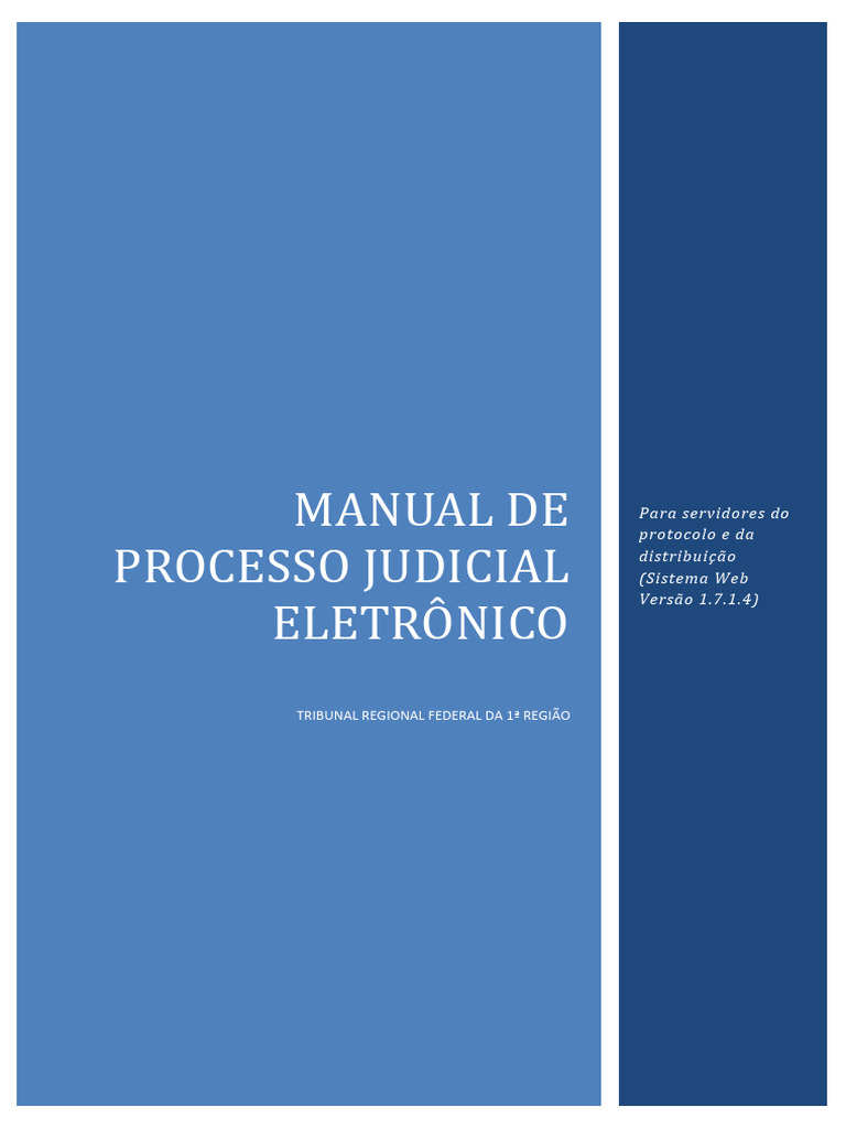 Manual PJE TRF1 - Protocolo | PDF