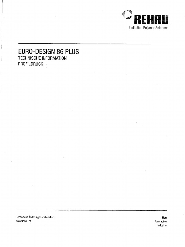 PVC Rehau Sistem Euro Design 86 | PDF