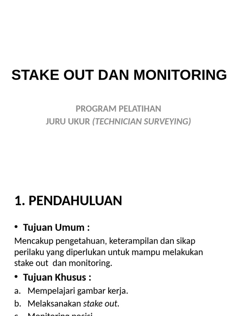 04 Stake Out Dan Monitoring - 1 - 26 | PDF