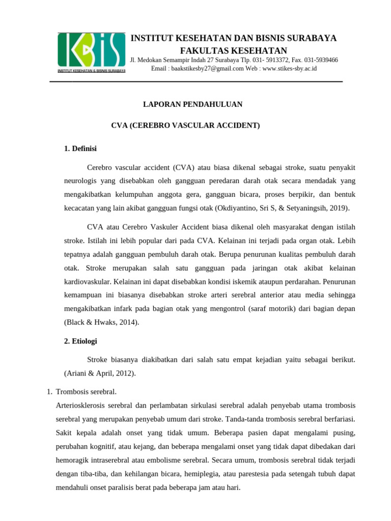 Laporan Pendahuluan Cva | PDF