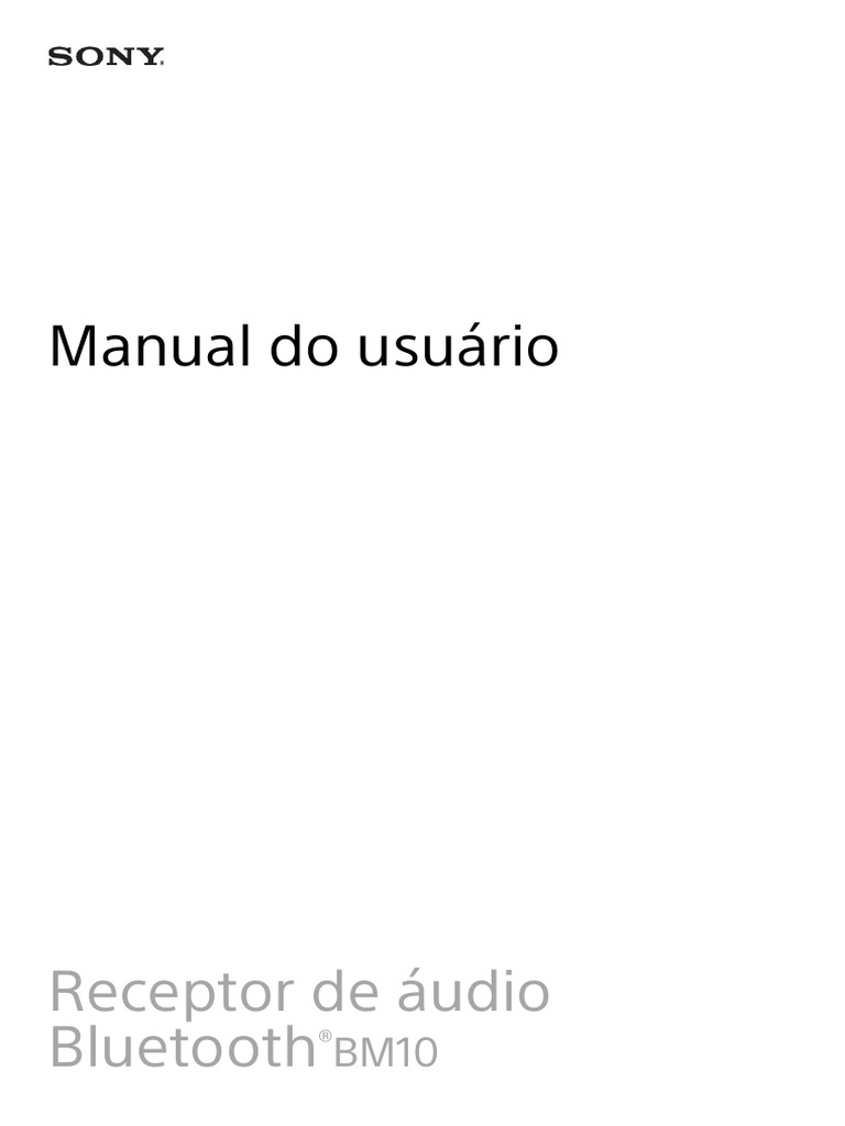 Manual de Instruções Sony BM10 (Português) | PDF