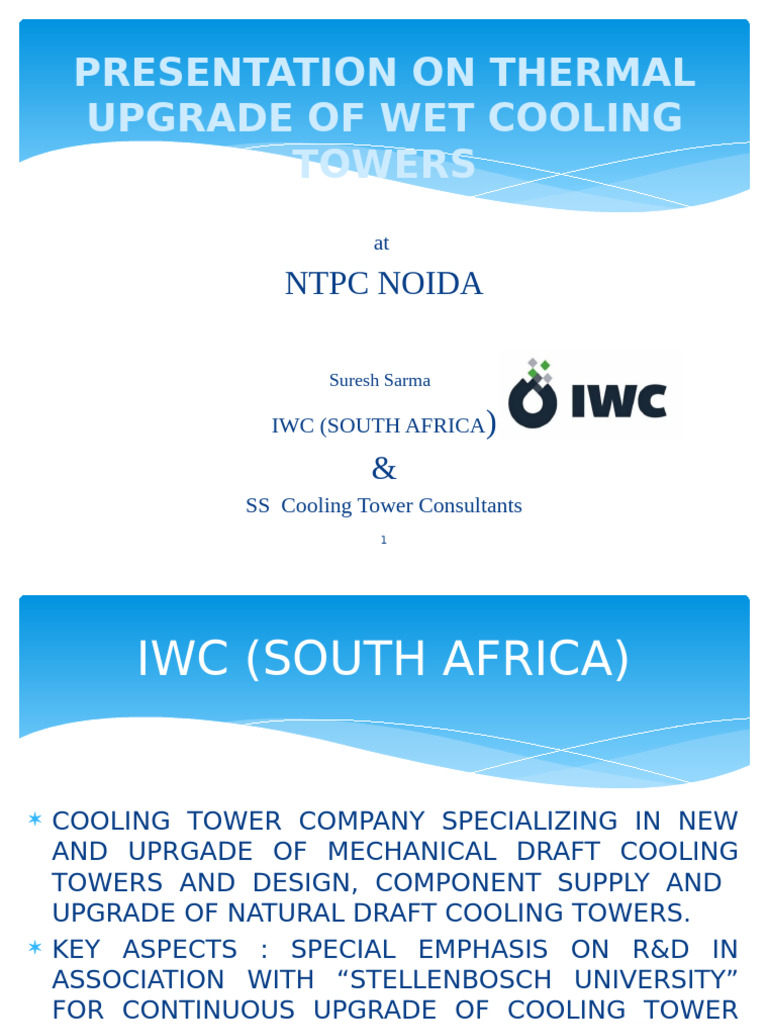 Cooling Tower Presentation NTPC | PDF