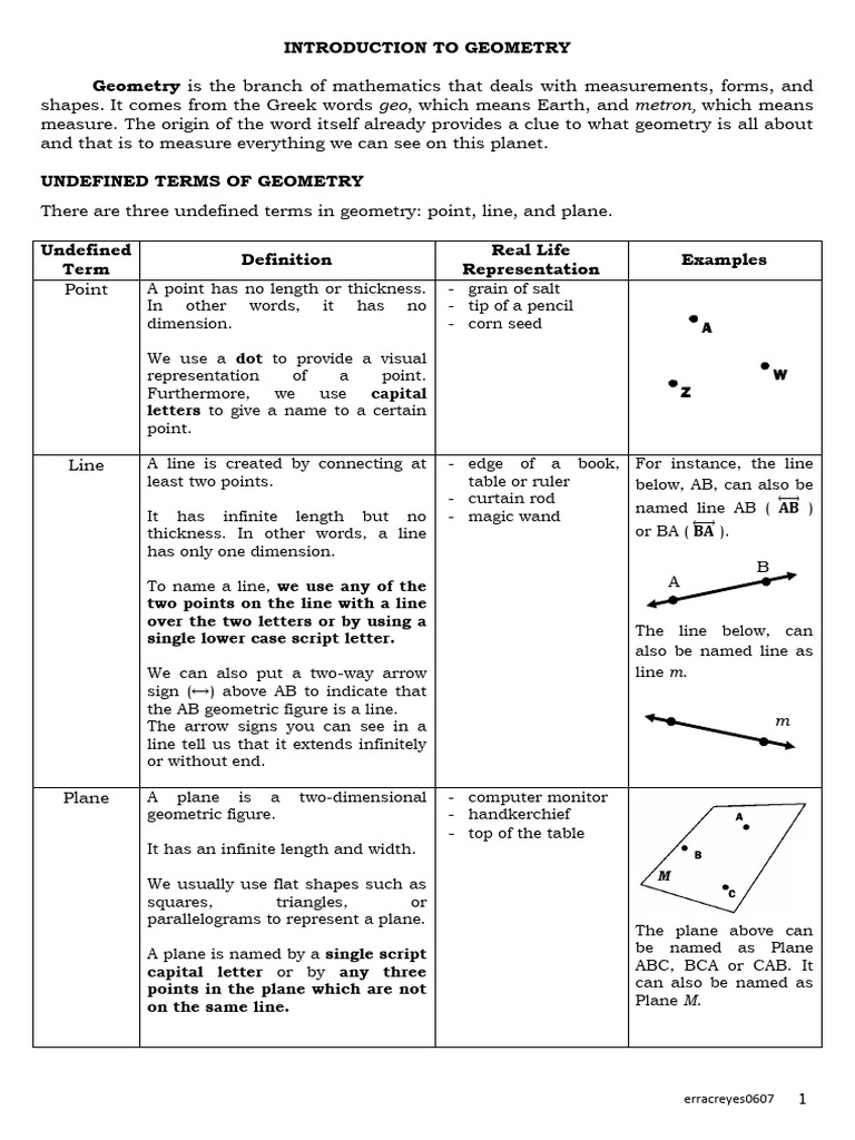 NOTES-GEOMETRY | PDF