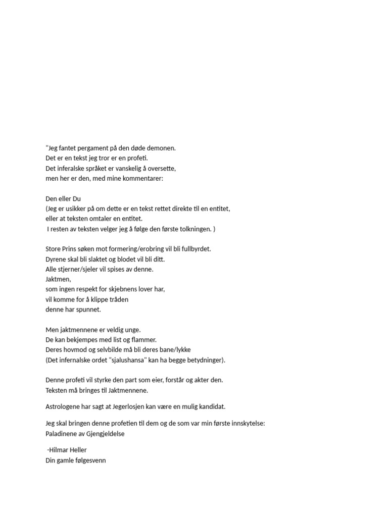 Pergament Profeti DND Lichtenschou | PDF