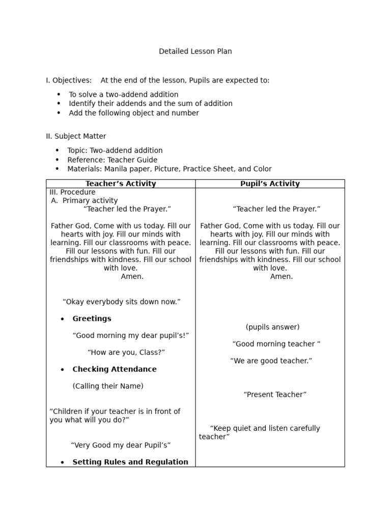 lesson plan 1. 2 counting with addition | PDF