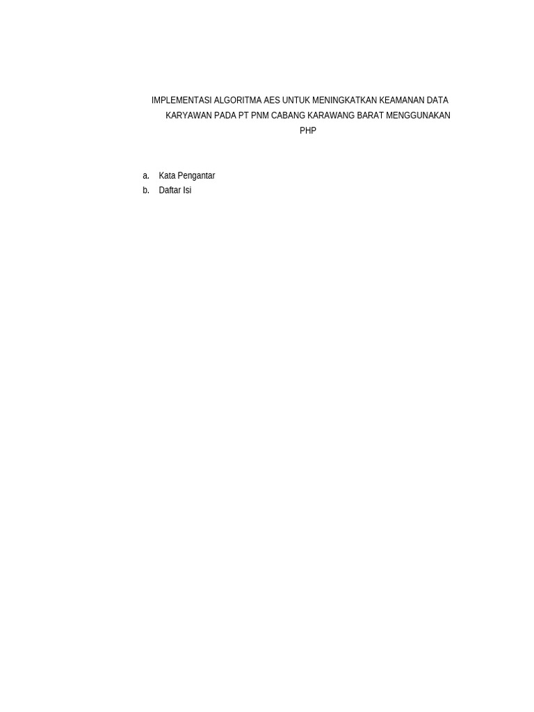 Implementasi Algoritma Aes Untuk Meningkatkan Keamanan Data Karyawan ...