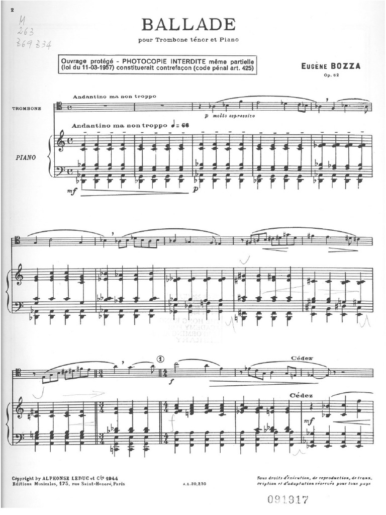 Bozza-Ballade Piano | PDF