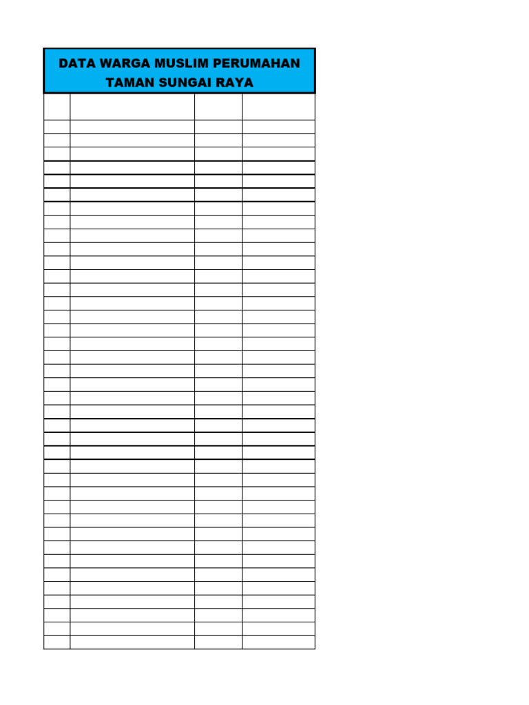 Data Warga Muslim TSR | PDF