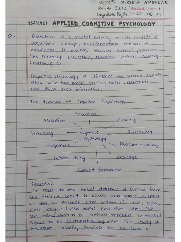 Applied cognitive psychology | PDF