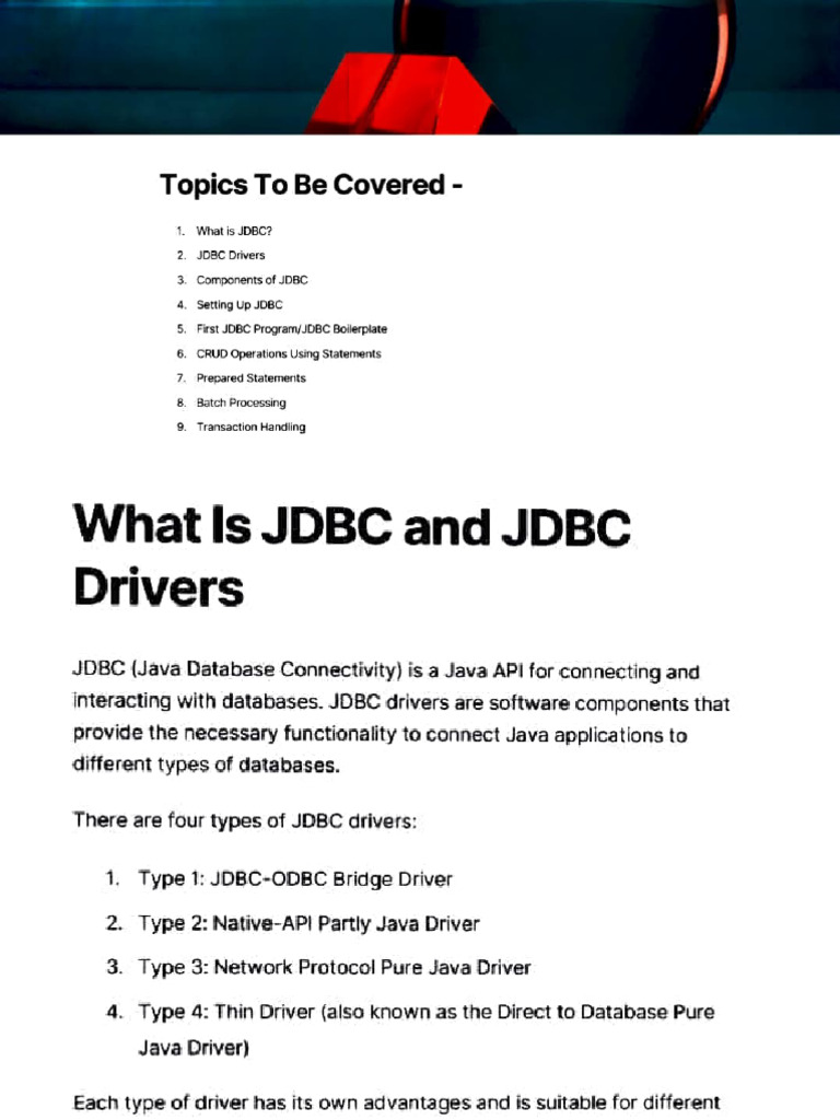 JDBC My - Notes | PDF