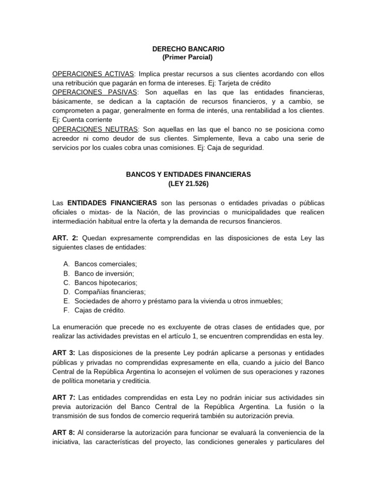 Resumen Primer Parcial Bancario | PDF | Bancos | Bancos centrales