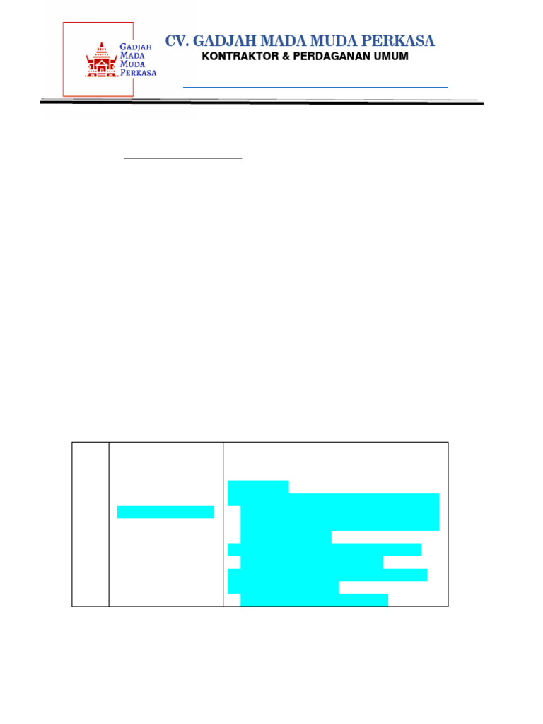 1 Paket CV Gajah Mada | PDF