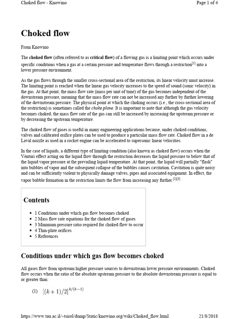 Choked Flow | PDF
