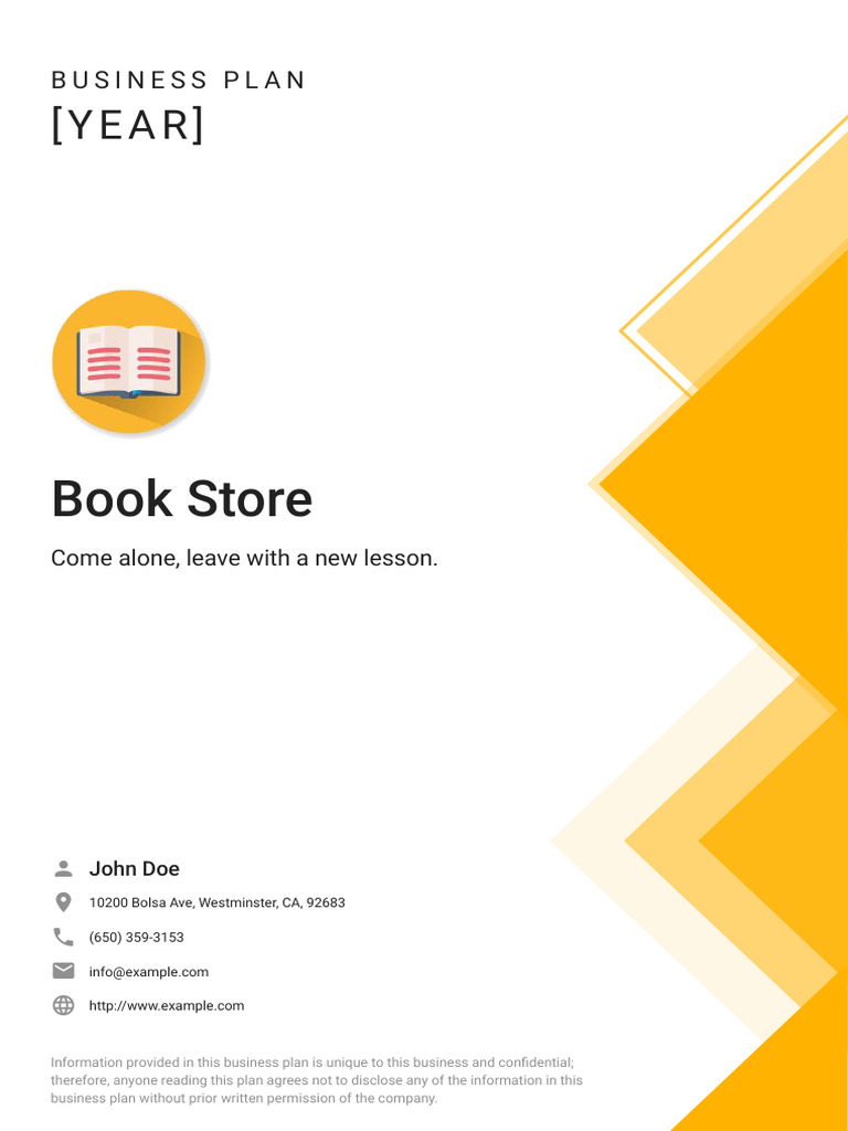 Bookstore Business Plan Example | PDF