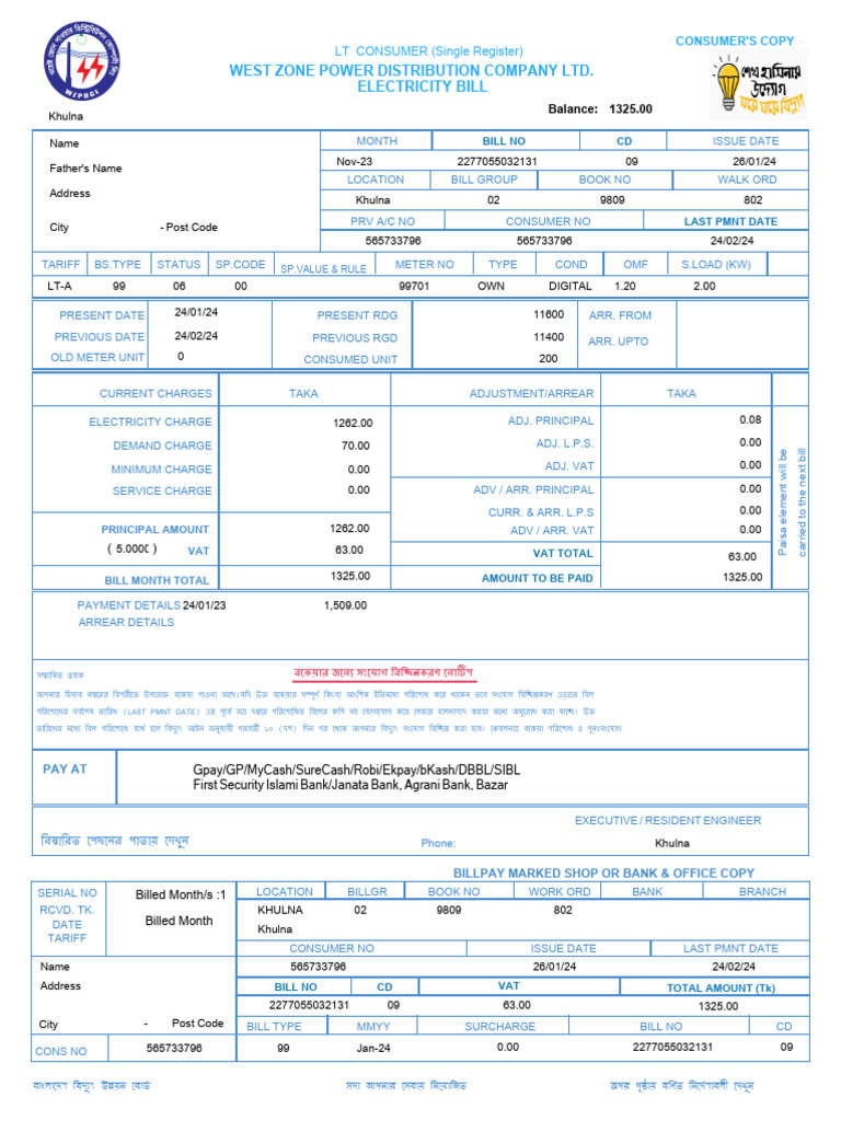 Electricity Bill | PDF