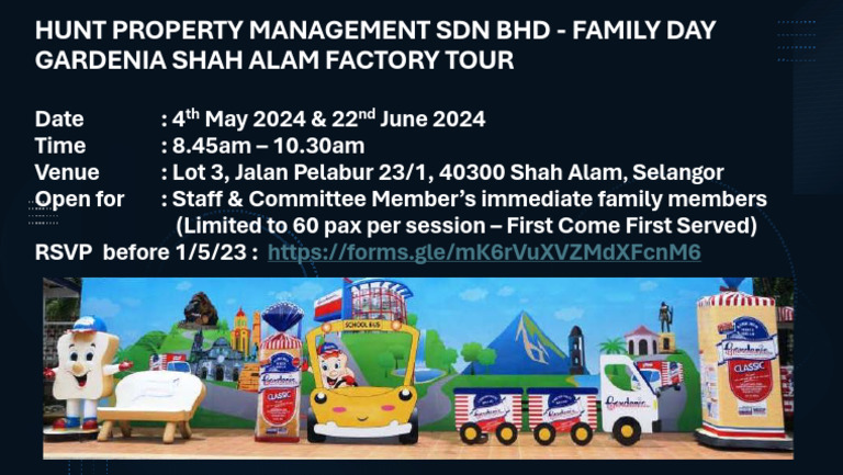 HUNT PROPERTY MANAGEMENT SDN BHD - FAMILY DAY 1 | PDF