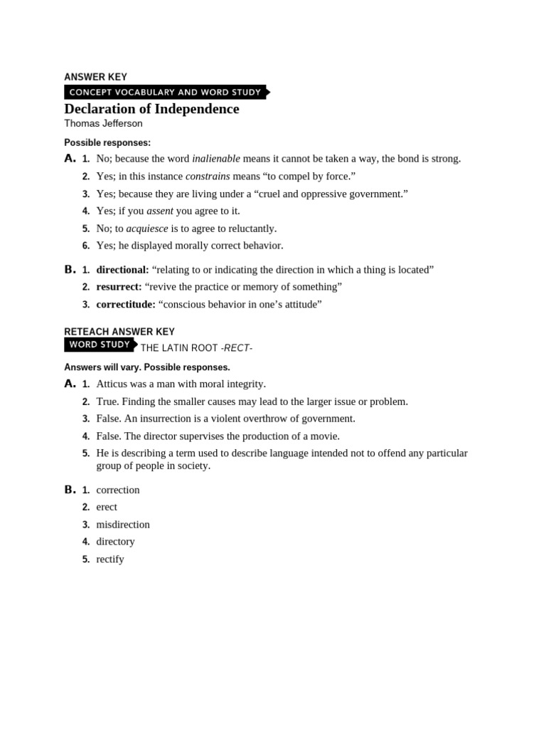 Answers of CONCEPT VOCABULARY | PDF