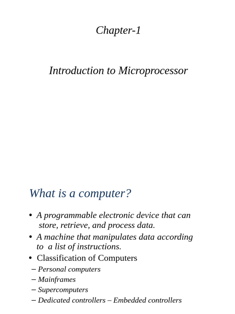 Microprocessor Chapter1 | PDF