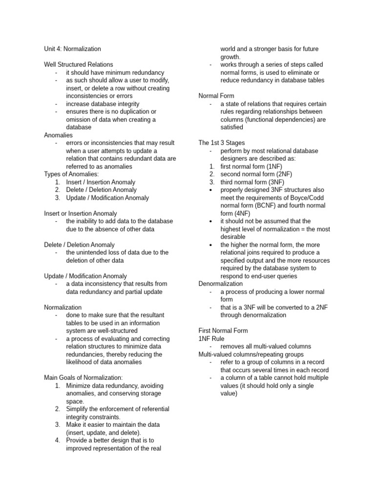 INFORMATION MANAGEMENT - Normalization | PDF
