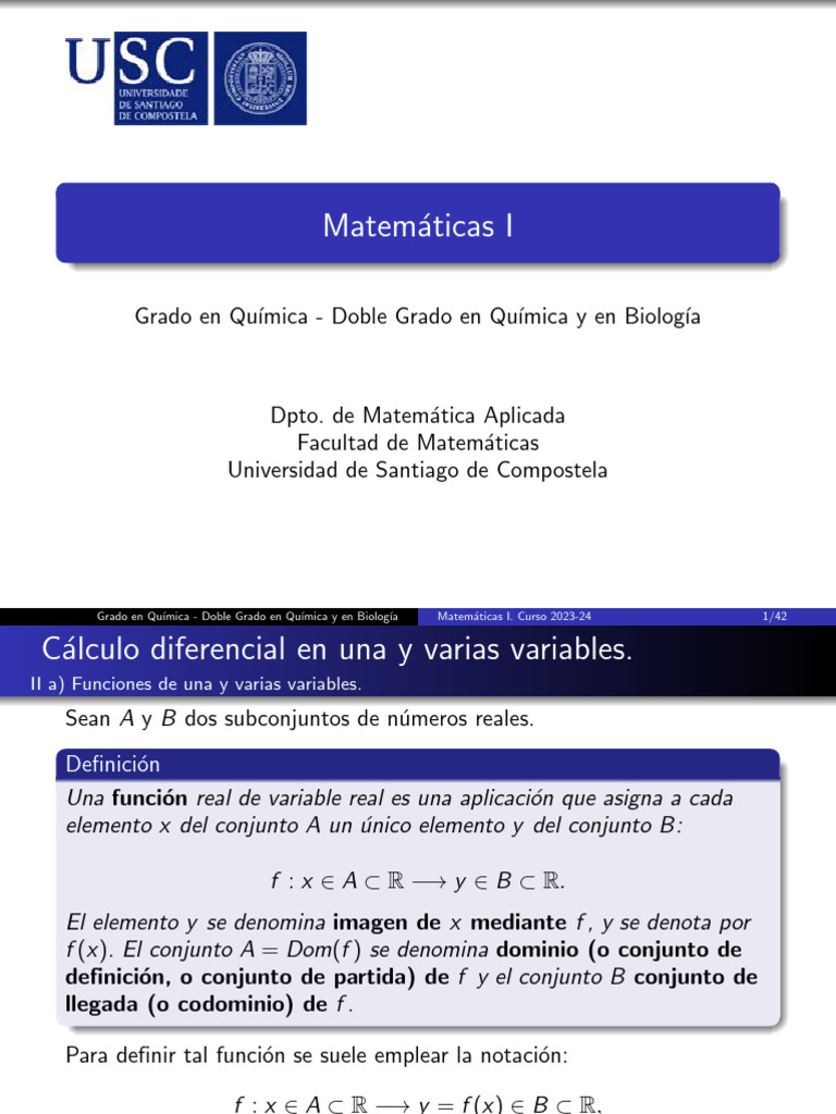 IIa-Funciones de Una y Varias Variables - 23-24 | PDF