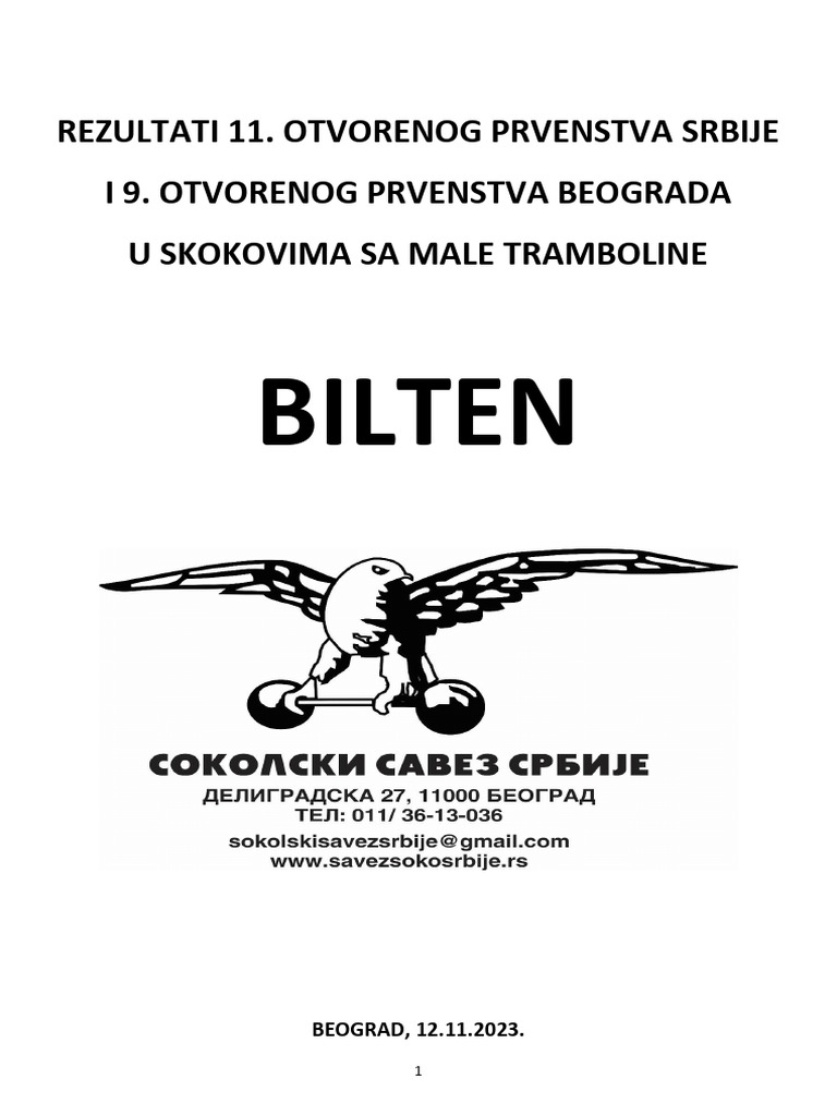 Bilten - 11.OPRS I 9.OPBG MT 2023 | PDF