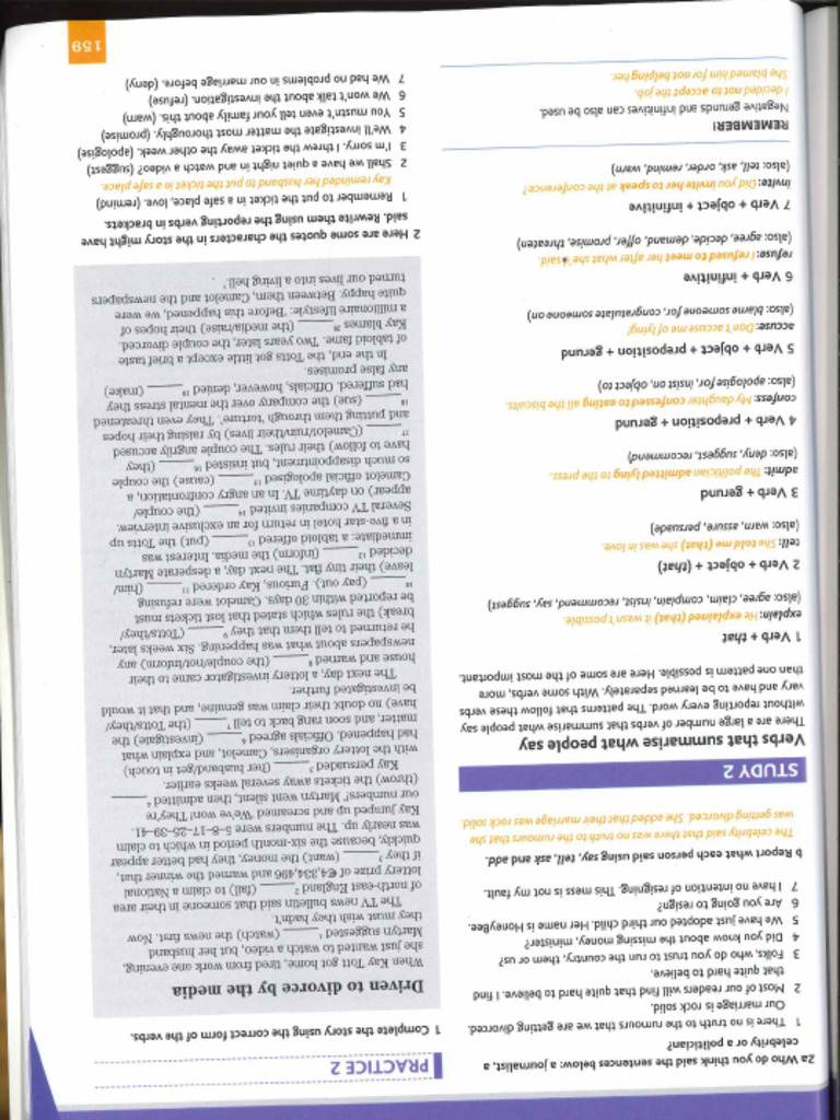 Study 2 - Verbs That Summarise What People Say | PDF