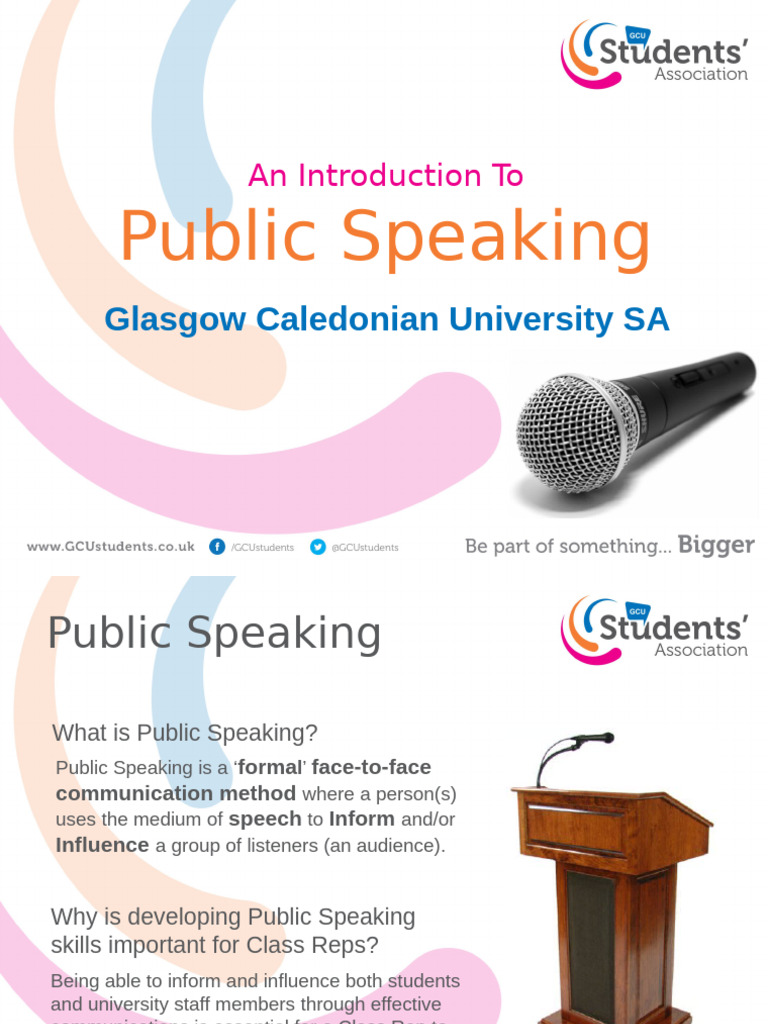 An Introduction To Public Speaking Training Session | PDF