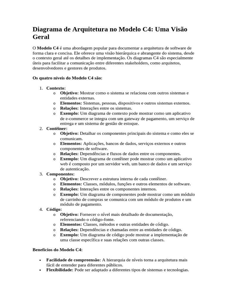 Arquitetura No Modelo C4 e Visão 4+1 | PDF | Linguagem de modelagem unificada (UML) | Computadores