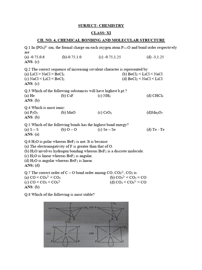 Chemical Bonding & Molecular Structure | PDF