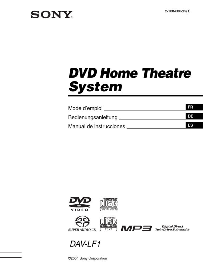 DVD Home Theatre System: Dav-Lf1 | PDF