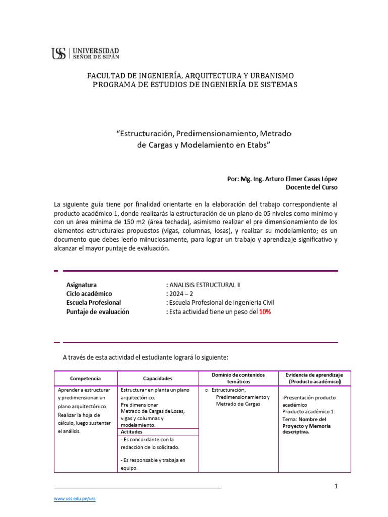 Guia de Producto Academico 01 AEII 2024 II | PDF