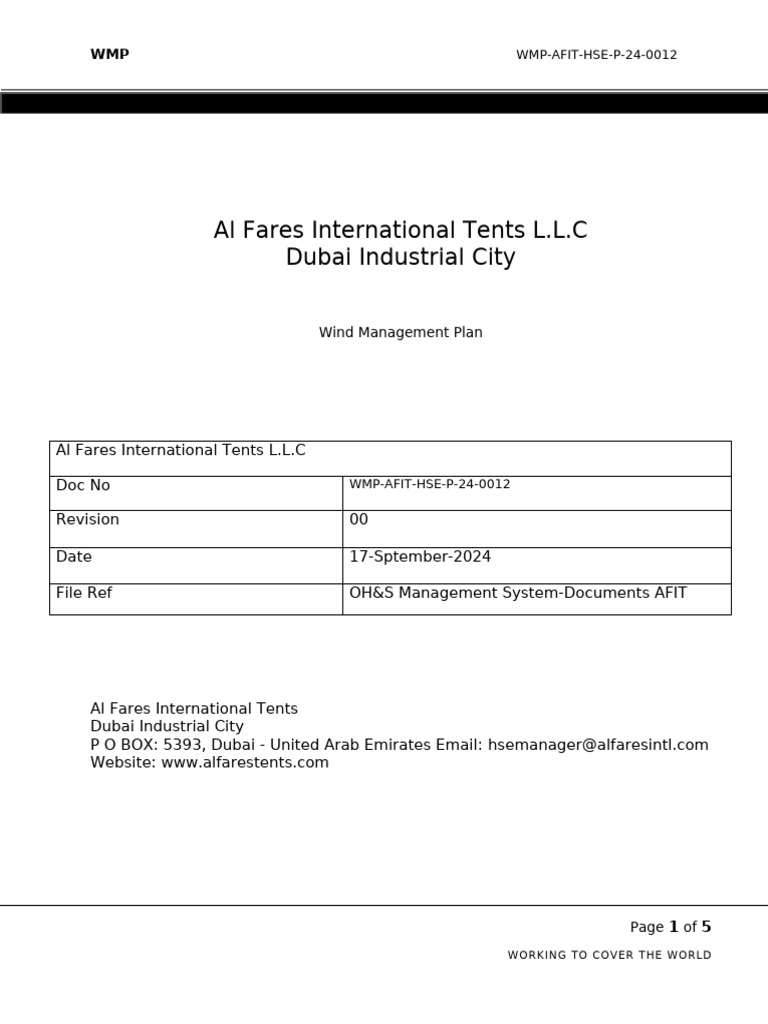 Wind Management Plan | PDF