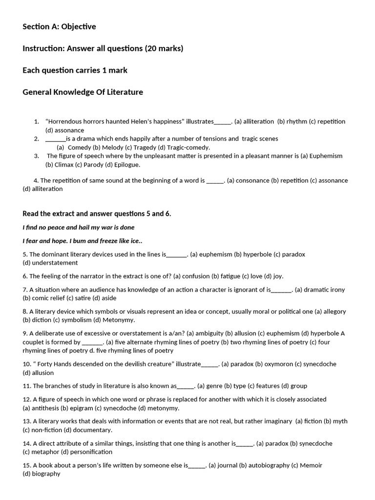 Literature-in-English SSS 2 | PDF