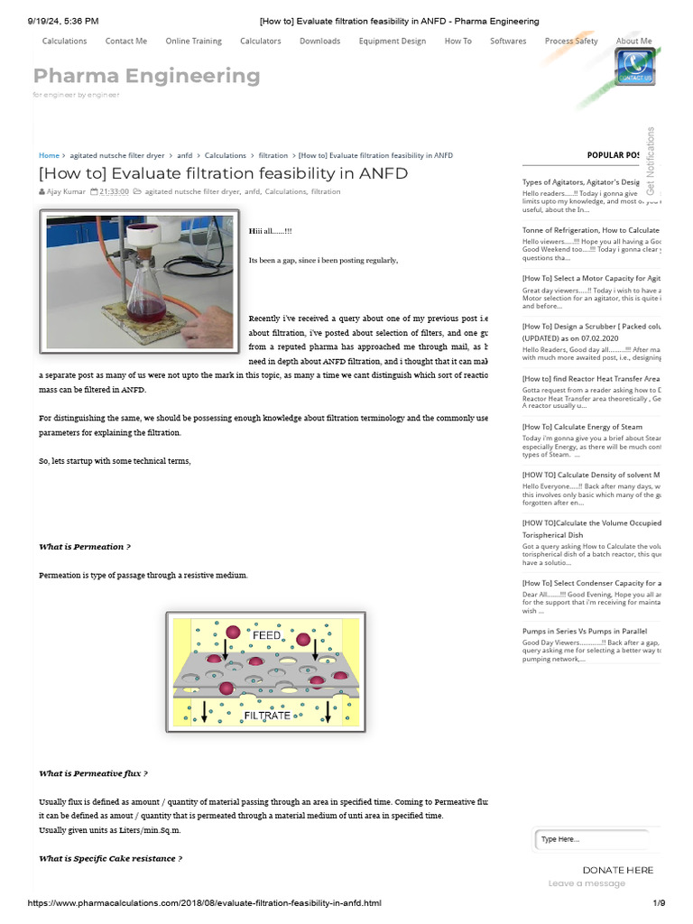 ANFD Filtration Feasibility Guide | PDF | Filtration | Chemistry