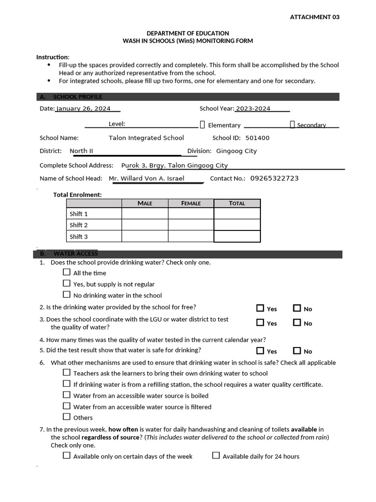 WinS Monitoring Form v2017-05-25 | PDF